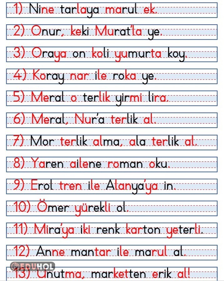 R Sesi Okuma-Dikte Cümleleri | Eduhol - Ders Videoları İzle Online Test ...