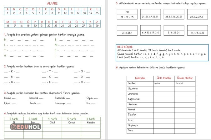 Türkçe Dersi Harf Bilgisi Çalı... · Eduhol - Etkinlik İndir Oyun Oyna ...
