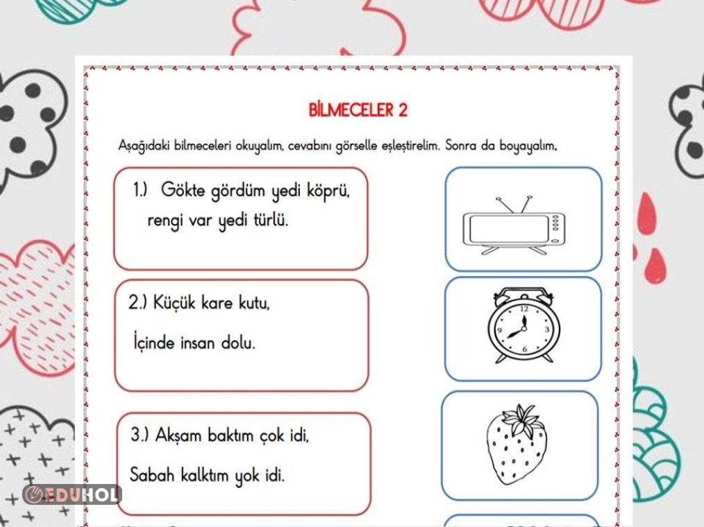 Bilmeceler2 | Eduhol - Ders Videoları İzle Online Test Çöz Etkinlik İndir