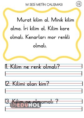 M Sesi Metin Çalışması · Eduhol - Etkinlik İndir Oyun Oyna Test Çöz ...