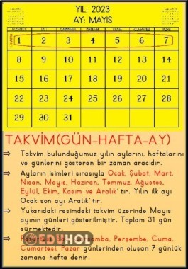 Takvim Gün Hafta Ay İnteraktif... · Eduhol - Etkinlik İndir Oyun Oyna ...