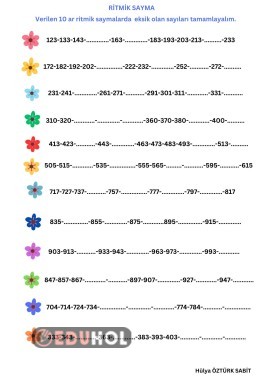 10 Ar Ritmik Sayma · Eduhol - Etkinlik İndir Oyun Oyna Test Çöz Video İzle