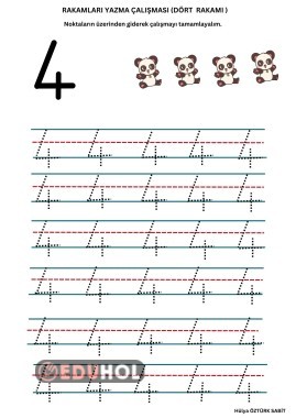 4 Rakamı Nokta Tamamlama · Eduhol - Etkinlik İndir Oyun Oyna Test Çöz ...