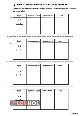 Çarpma İşleminde Çarpımı Tahmi... · Eduhol - Etkinlik İndir Oyun Oyna ...
