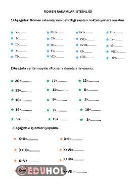 Romen Rakamları · Eduhol - Etkinlik İndir Oyun Oyna Test Çöz Video İzle